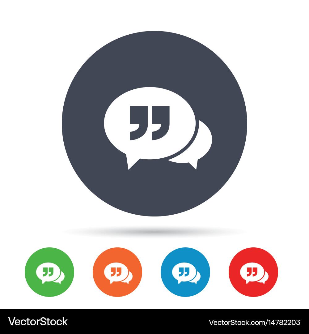 Chat quote sign icon quotation mark symbol Vector Image