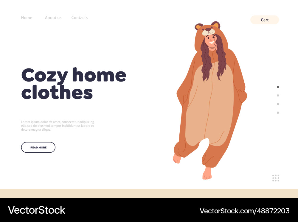 Cozy home clothes assortment advertisement landing