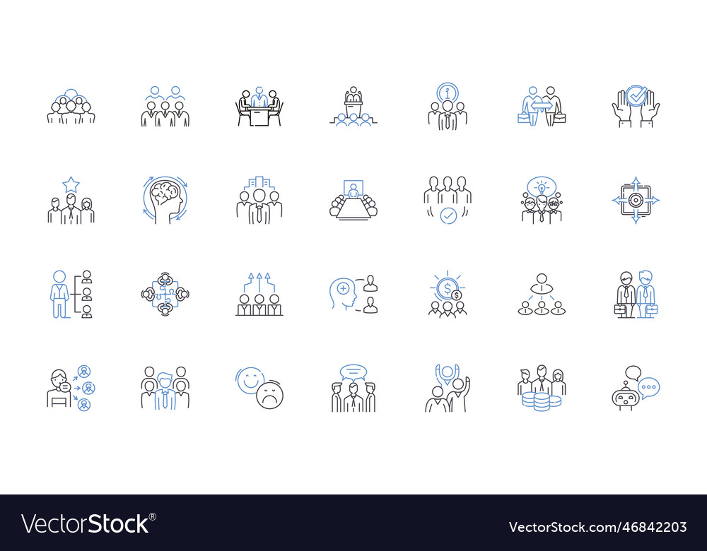 Decision-making line icons collection analysis Vector Image