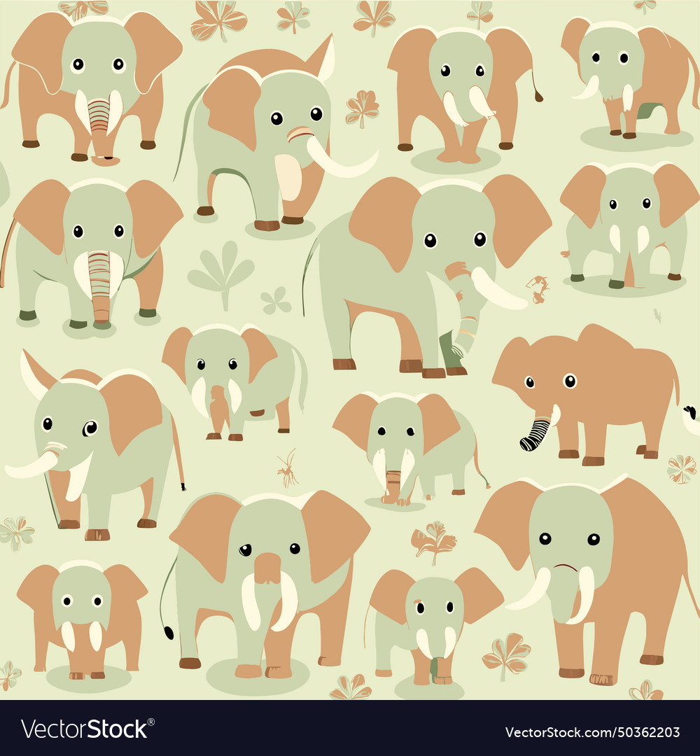 Elephant pattern design Royalty Free Vector Image