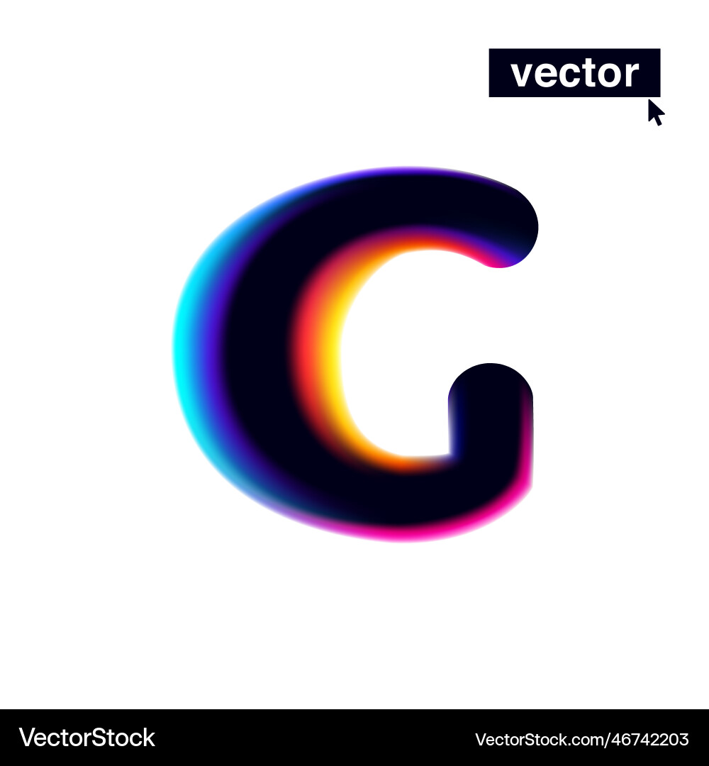 G letter logo with neon glitch multicolor Vector Image
