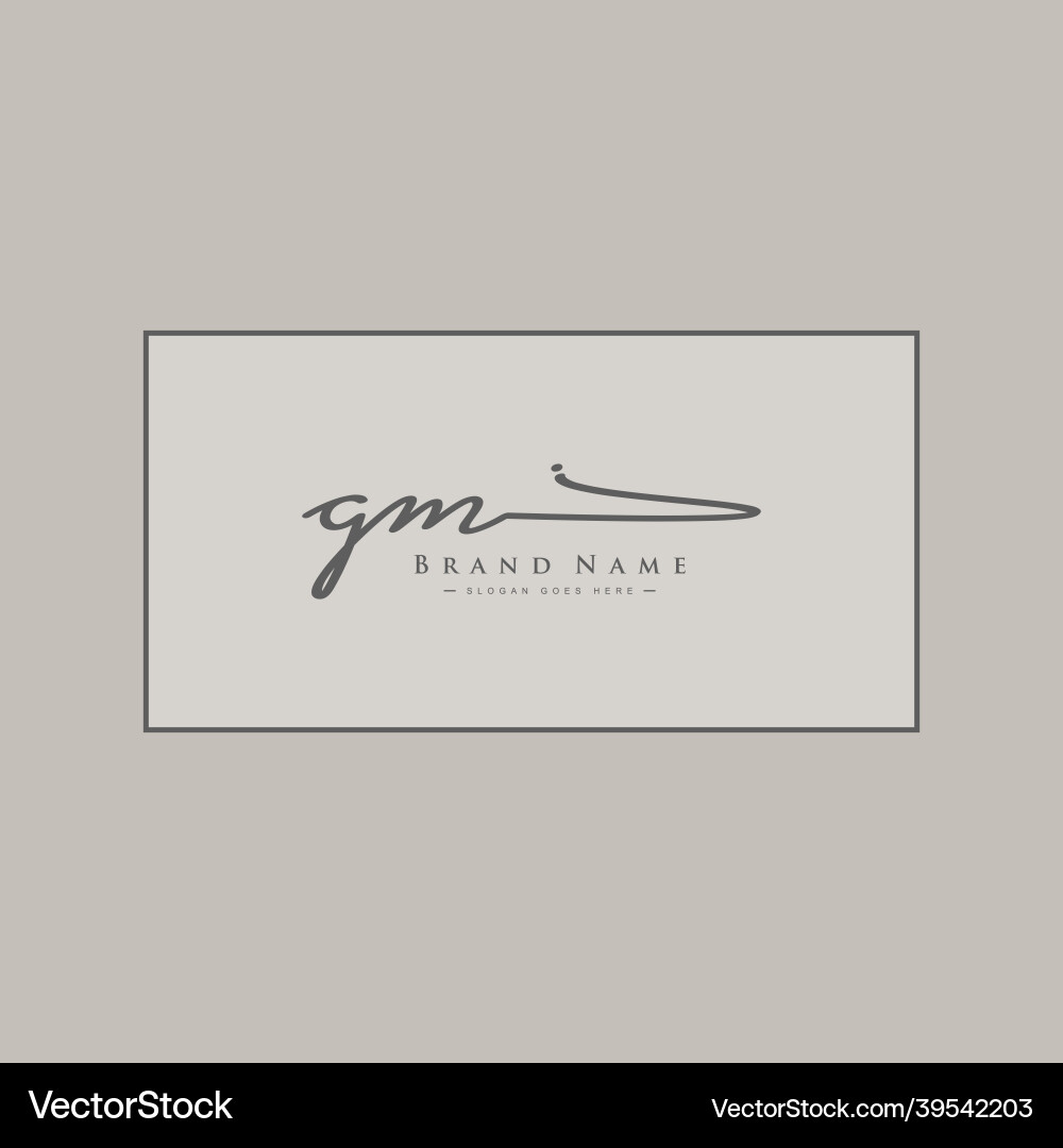 Initial letter gm logo - hand drawn signature Vector Image