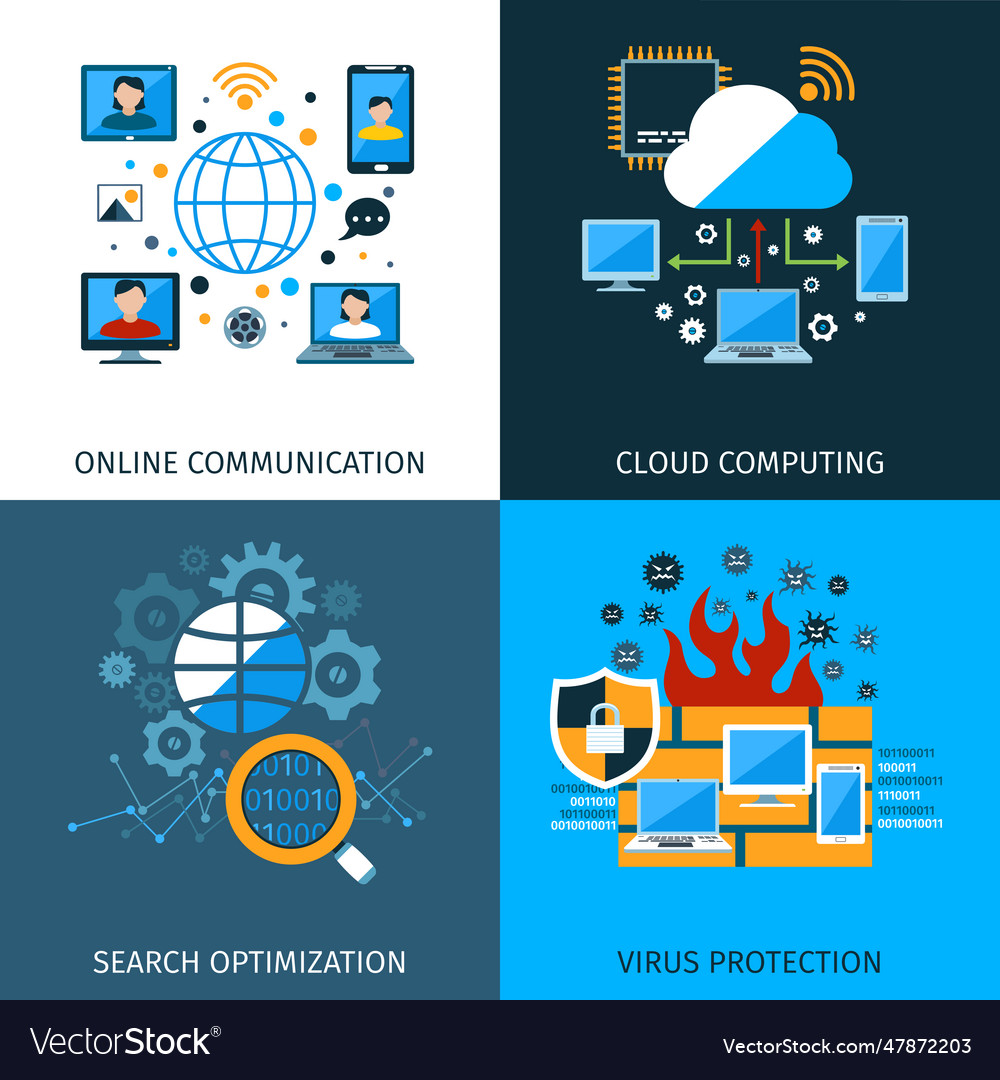 Network security concept set network security Vector Image