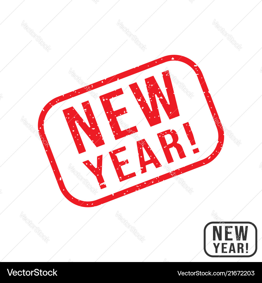 New year rubber stamp with grunge texture design Vector Image