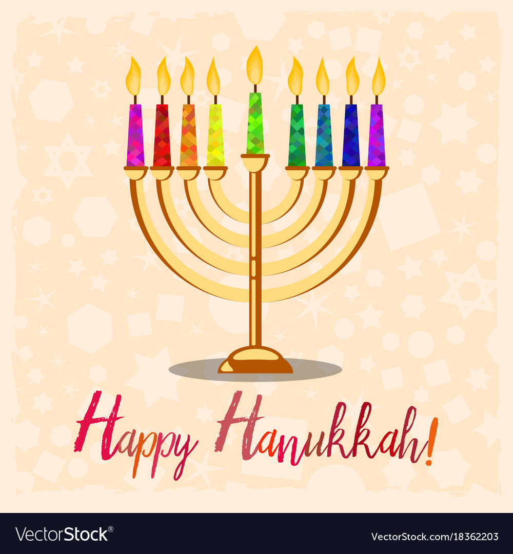 Postcard for festival of lights hanukkah Vector Image