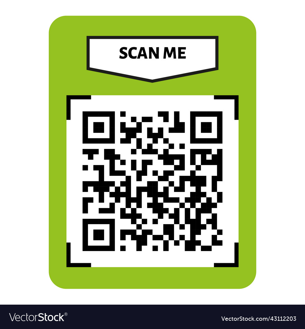 Scan me qr code design for payment text Royalty Free Vector
