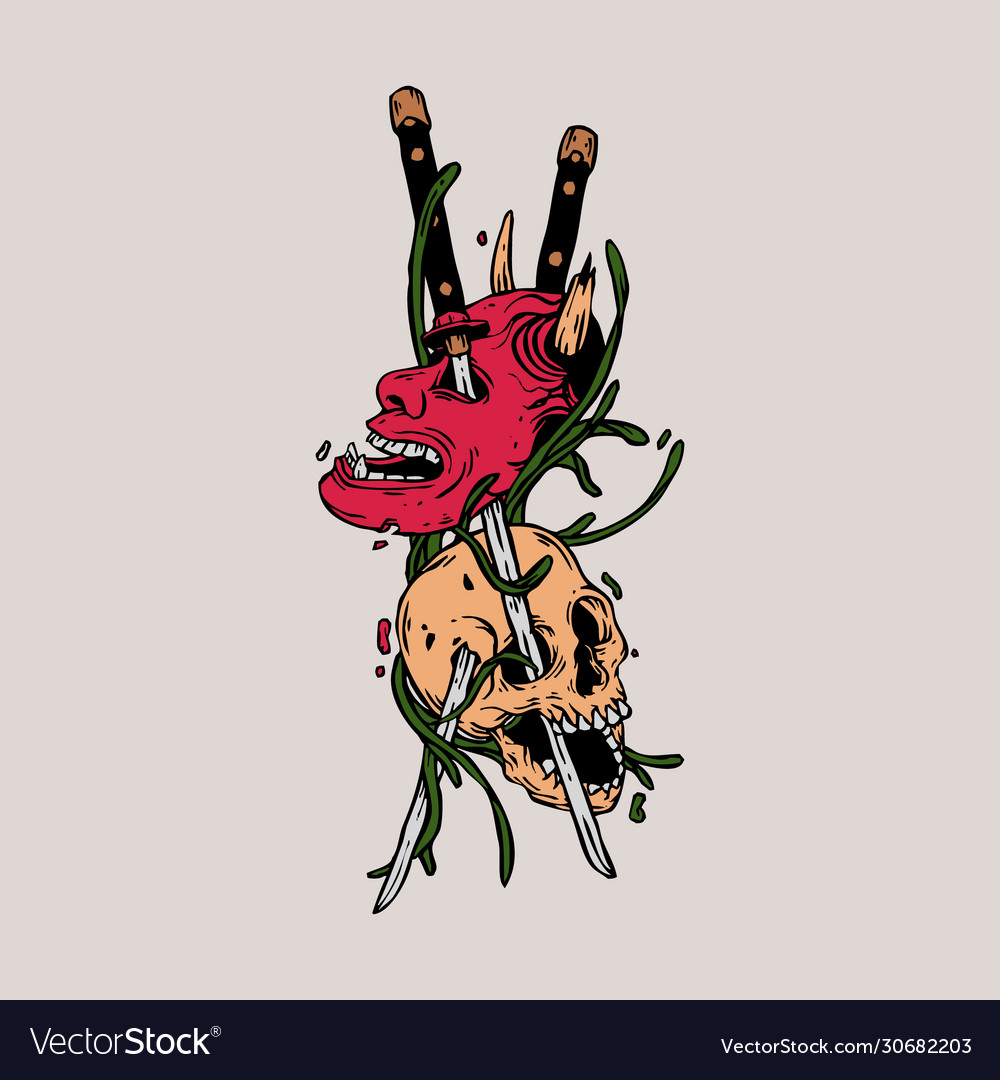 Skull devil mask Royalty Free Vector Image - VectorStock