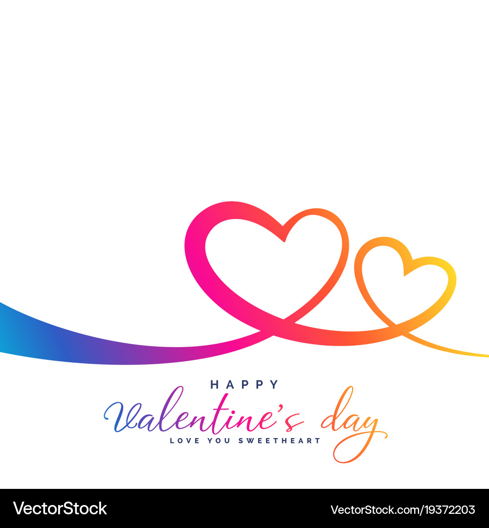 Stylish colorful vibrant two hearts Royalty Free Vector