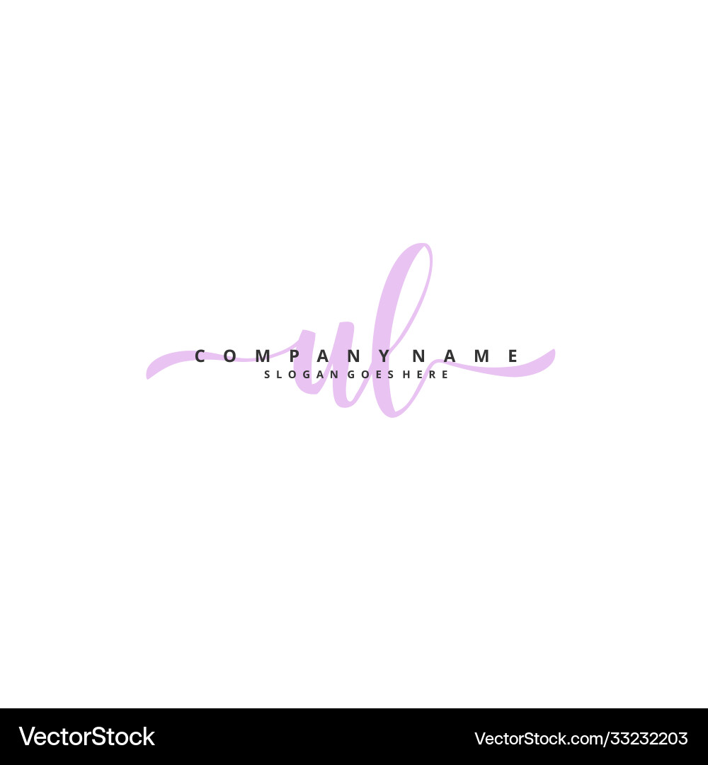 U l ul initial handwriting and signature logo Vector Image