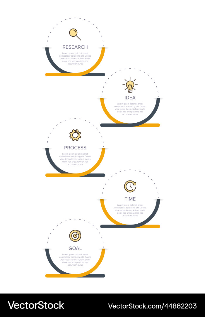Vertical infographic design with icons and 5 Vector Image