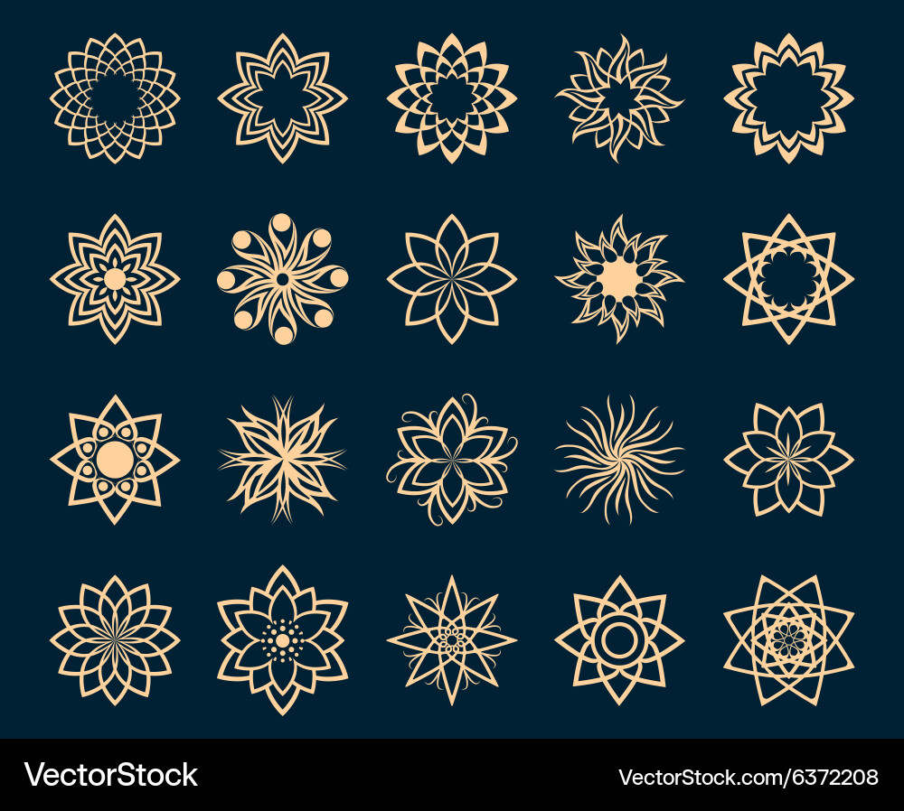 Abstract lotus geometric symbols Royalty Free Vector Image