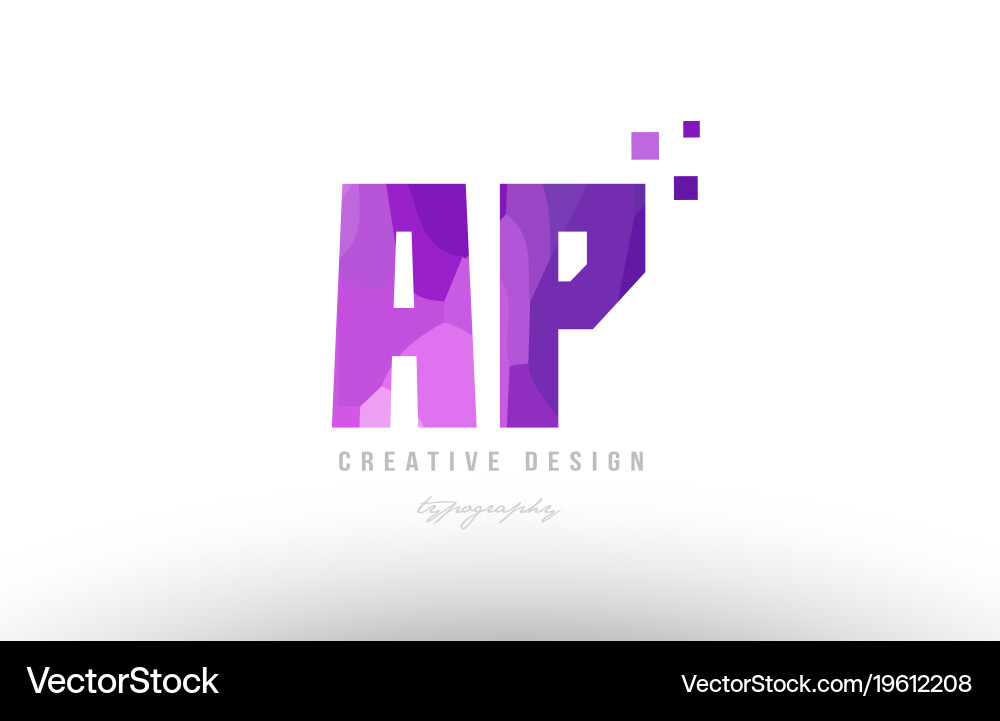 Ap a p pink alphabet letter logo combination with Vector Image