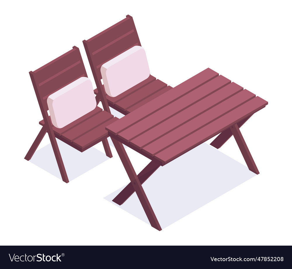 Backyard furniture set isometric garden chairs Vector Image Backyard furniture set isometric garden chairs Vector Image