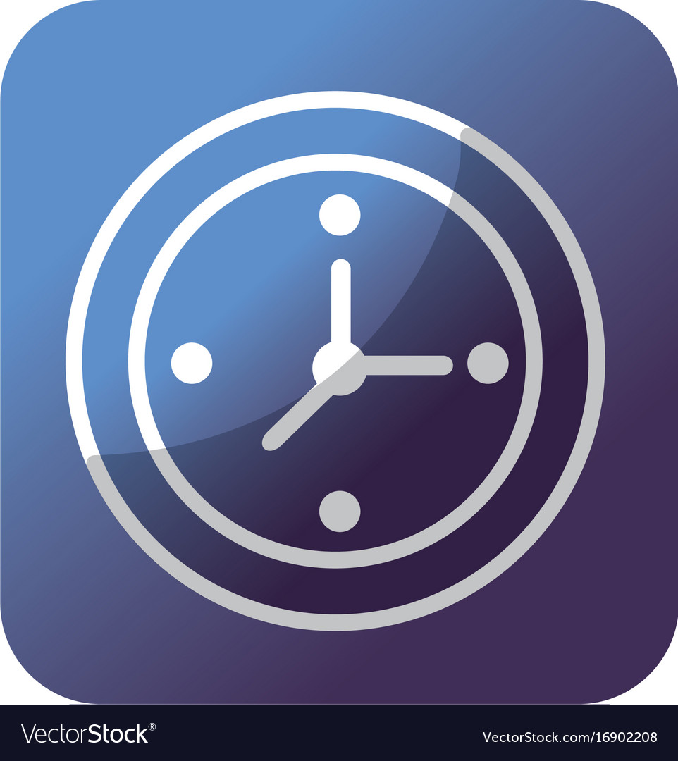 Button wall clock to know hours time Royalty Free Vector