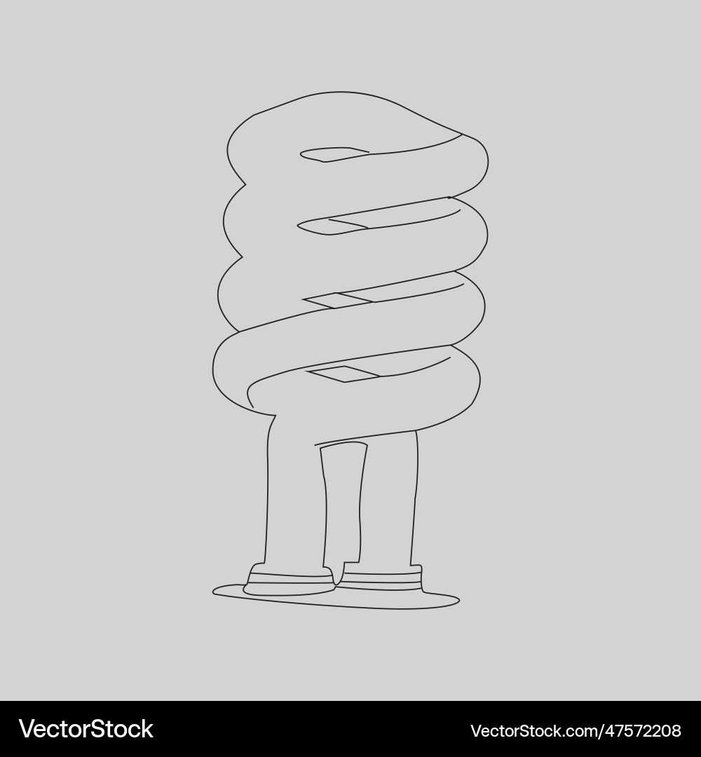 Continuous one-line silhouette of modern led light