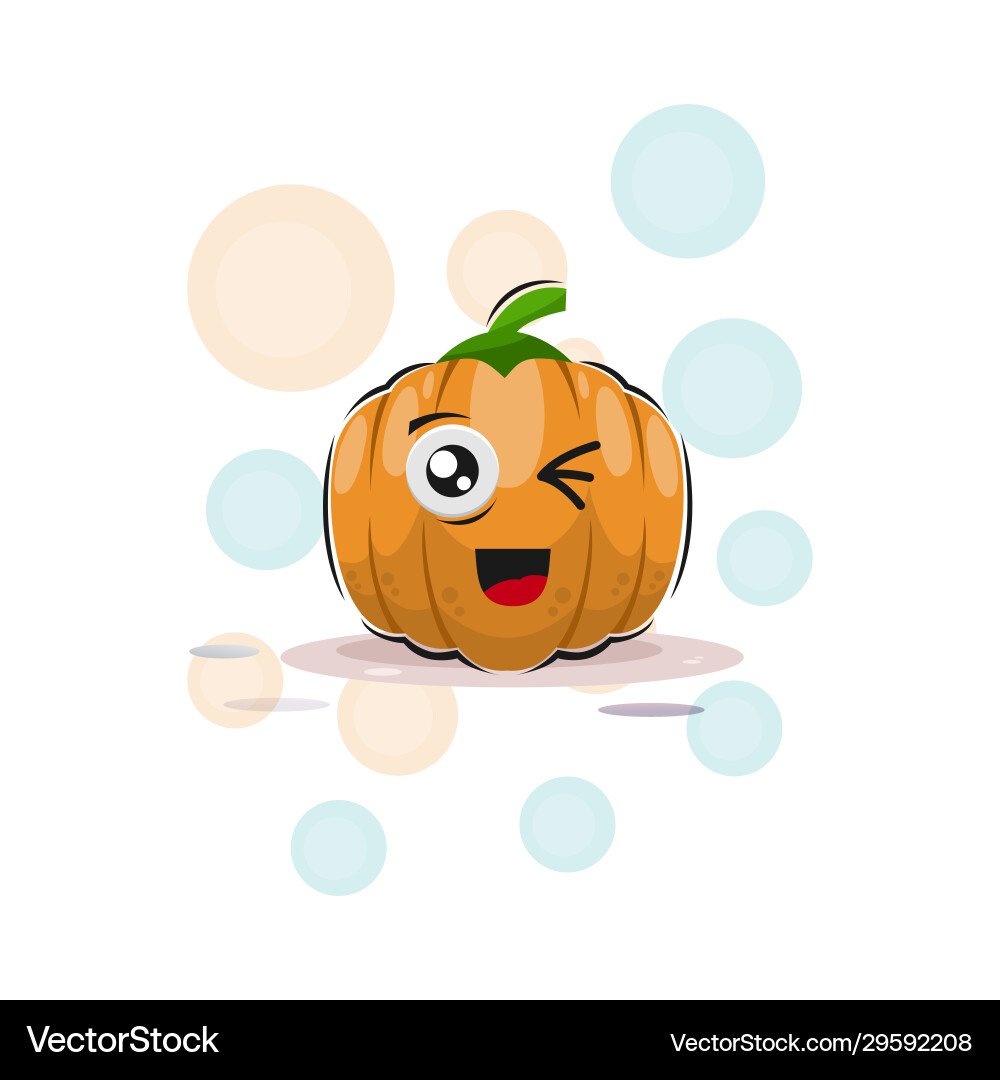 Cute pumpkin mascot cartoon design Royalty Free Vector Image