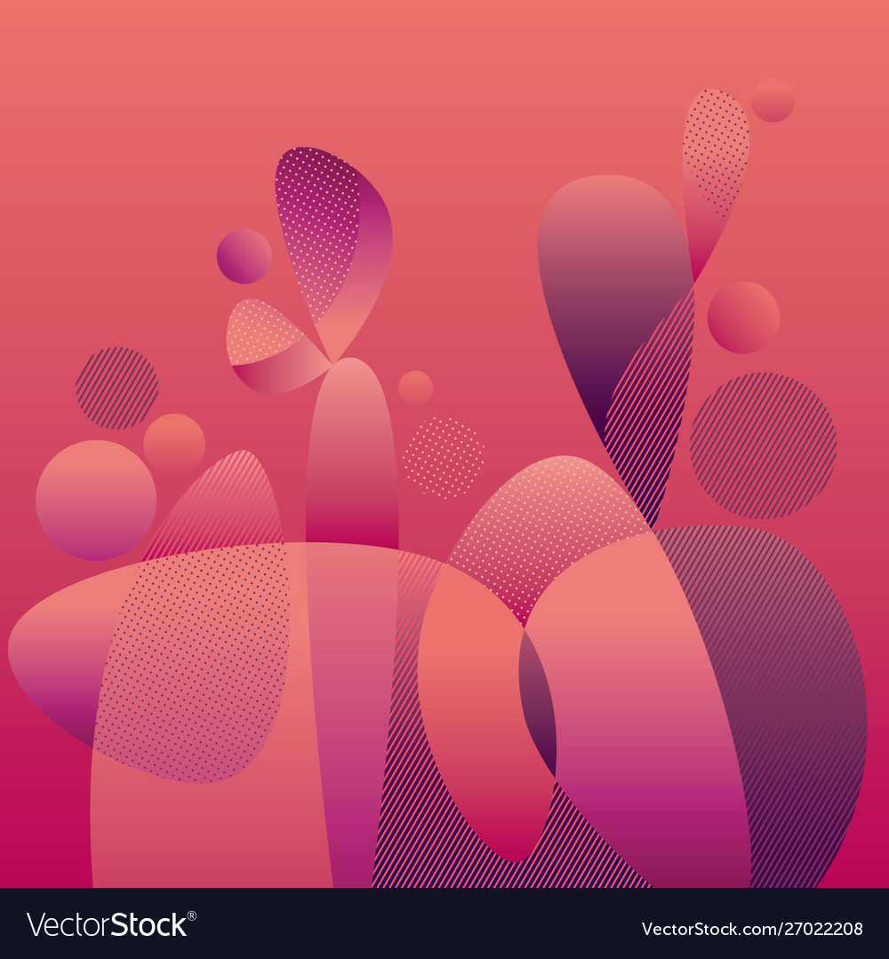Decorative concept soft rounded forms composition Vector Image