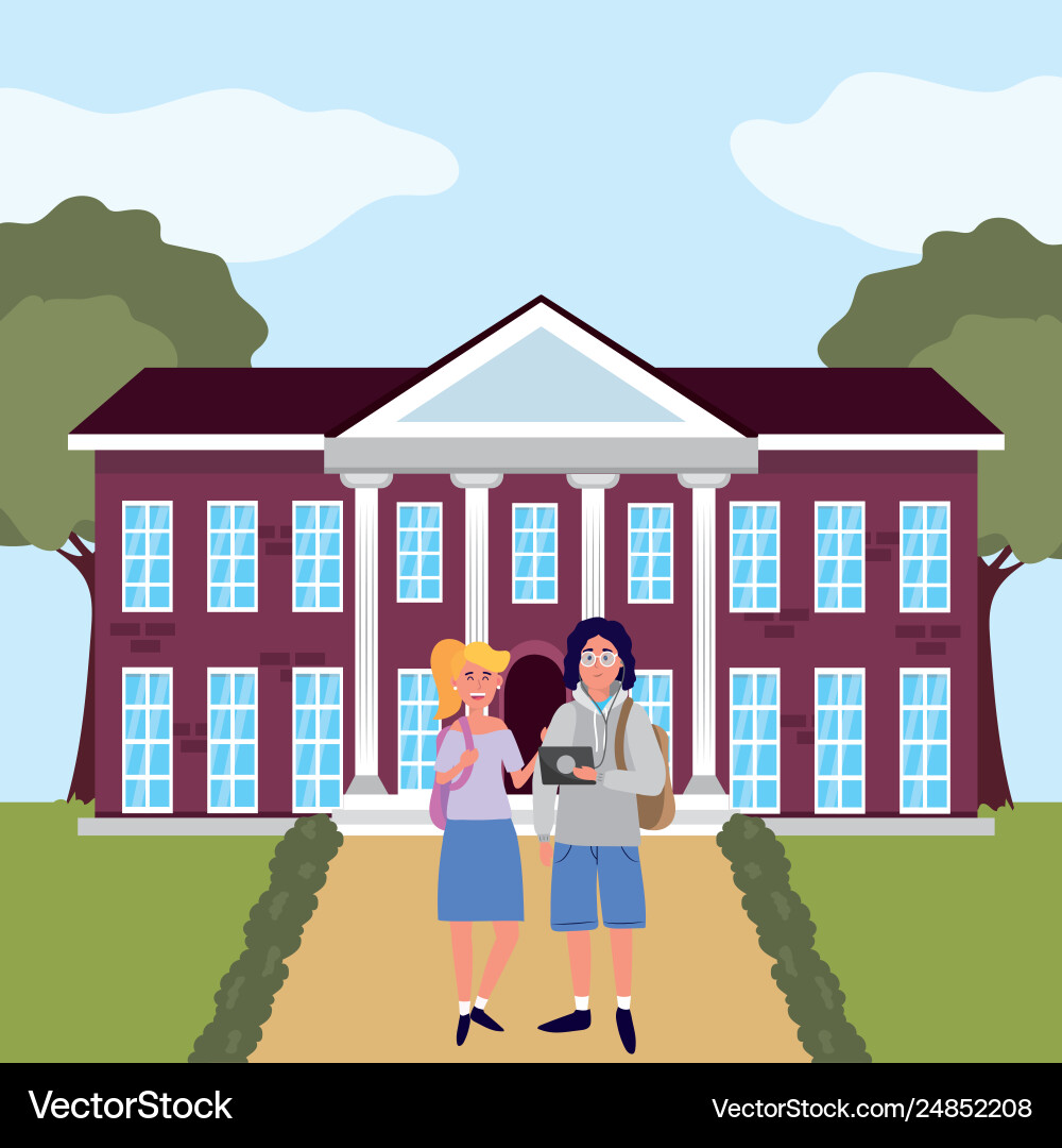 Education university college cartoon Royalty Free Vector