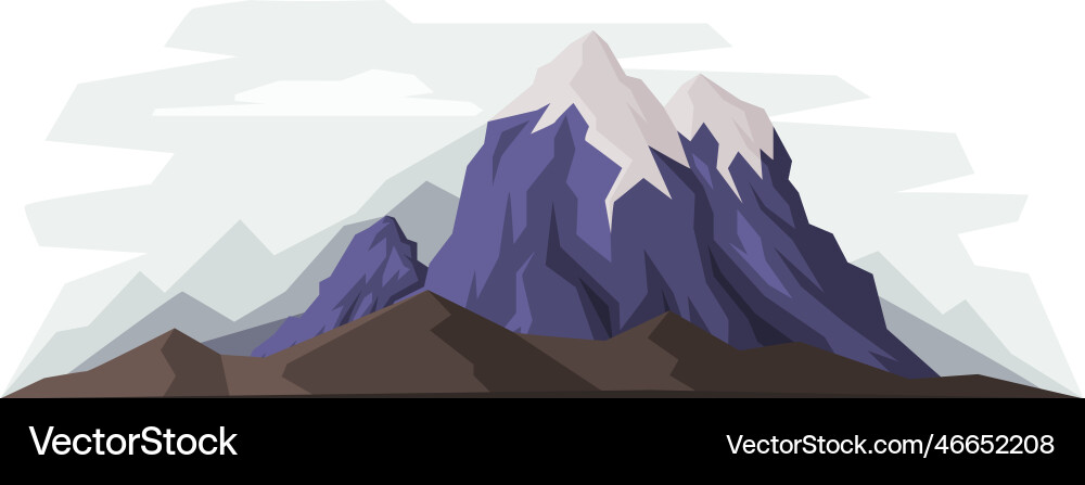 Elevated mountain peak and summit with bedrock Vector Image