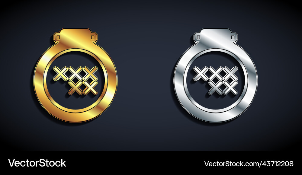 Gold and silver round adjustable embroidery hoop Vector Image