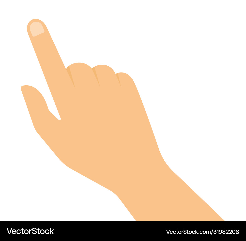 Hand a man with an index finger close up Vector Image