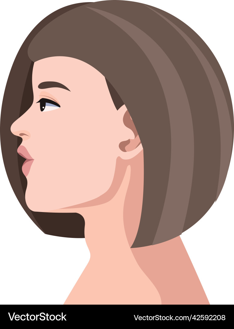 Happy young woman profile Royalty Free Vector Image