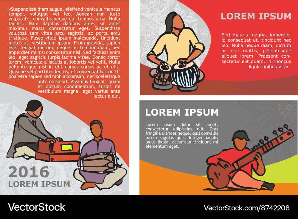 Indian musician poster template Royalty Free Vector Image