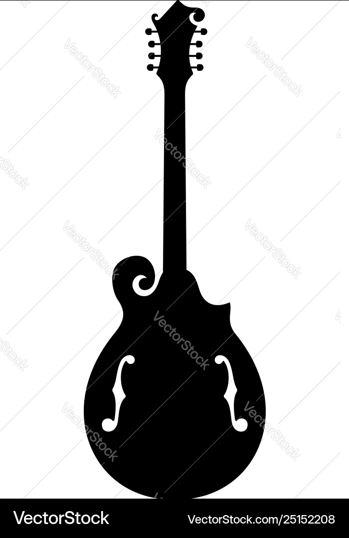 Mandola fretted stringed musical instrument Vector Image