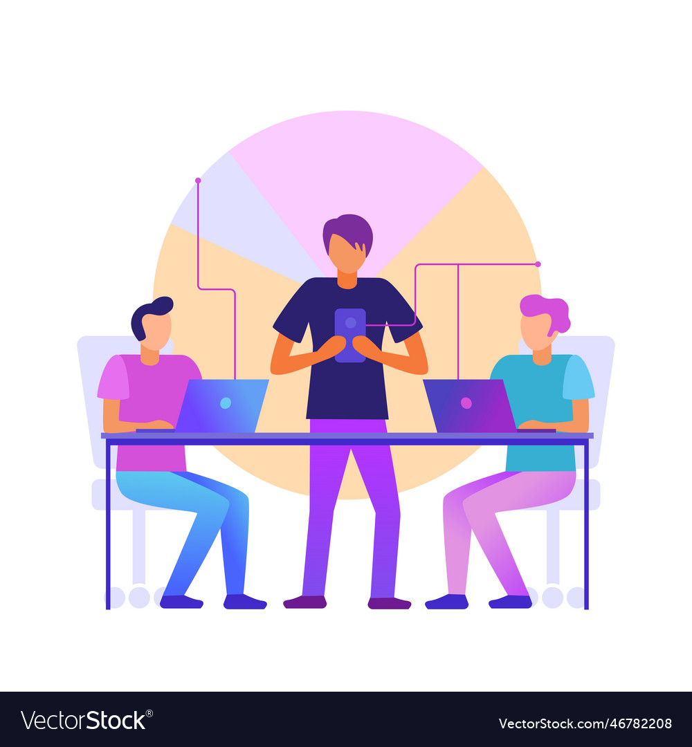 Modern technology flat concept Royalty Free Vector Image