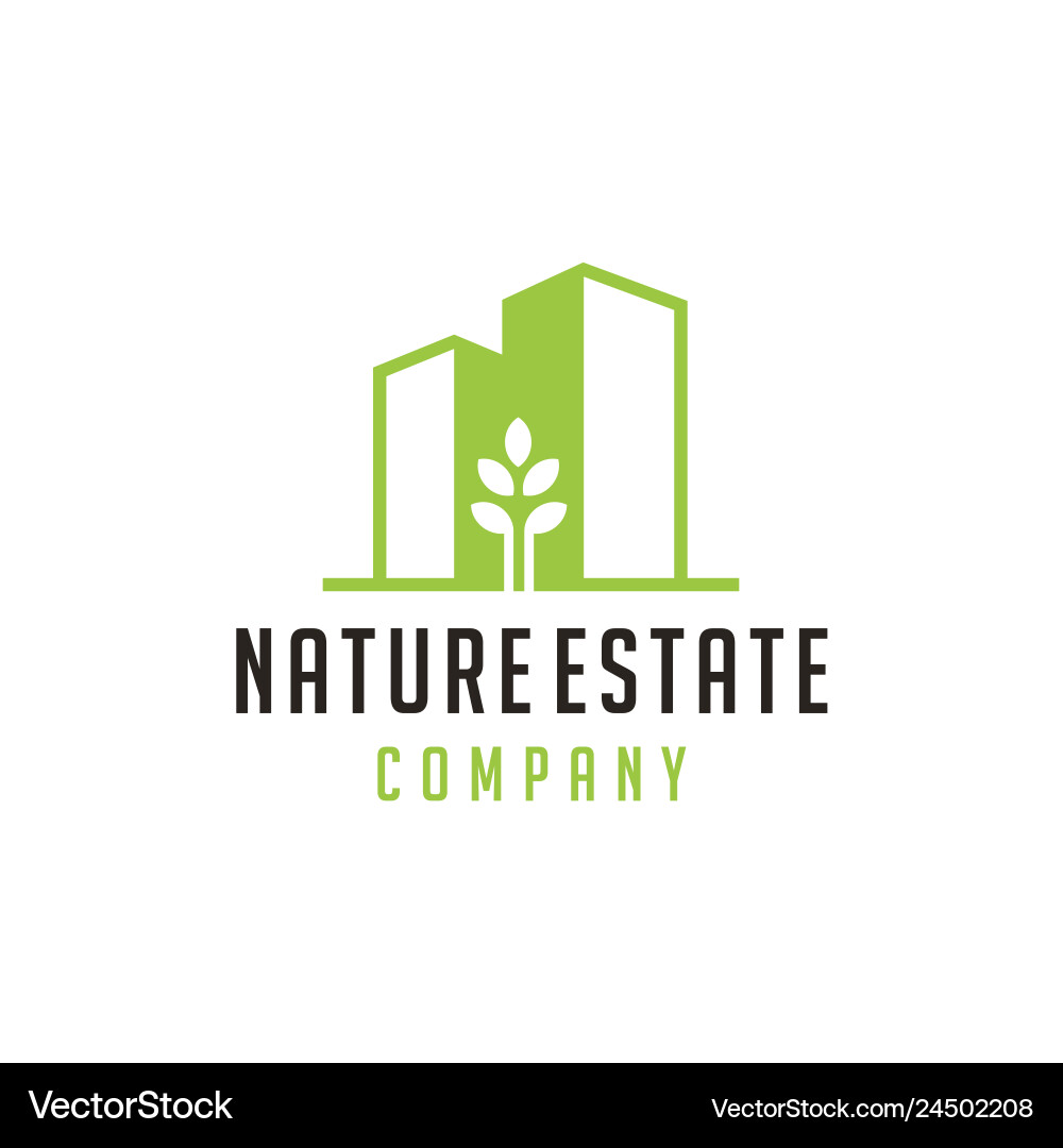 Nature building estate logo Royalty Free Vector Image