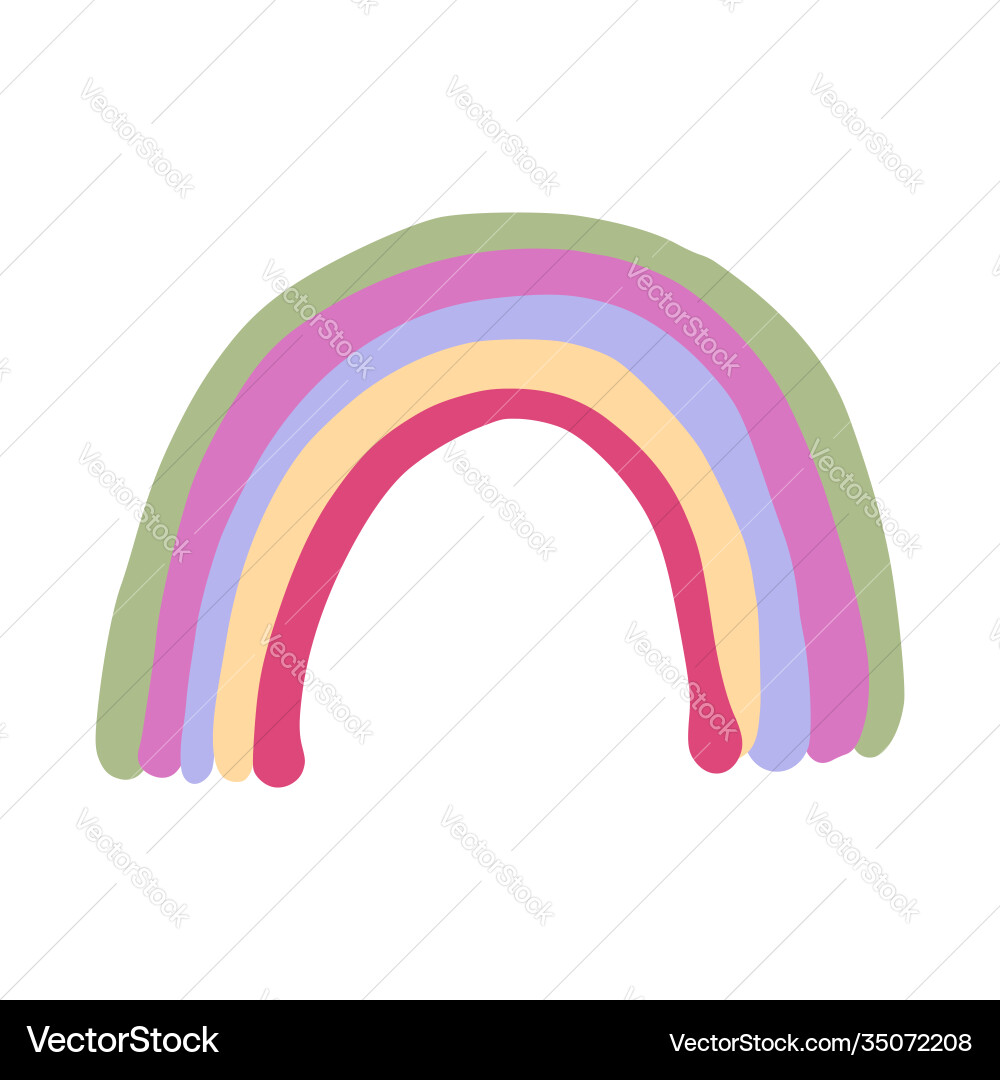 Rainbow isolated on white background cartoon cute Vector Image