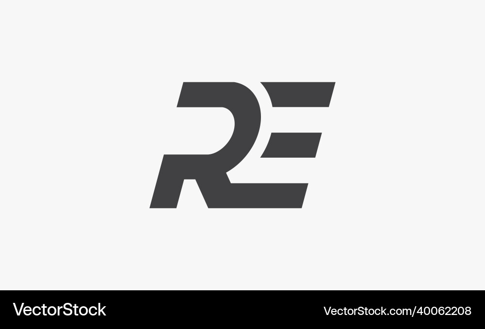 Re letter logo concept isolated on white Vector Image