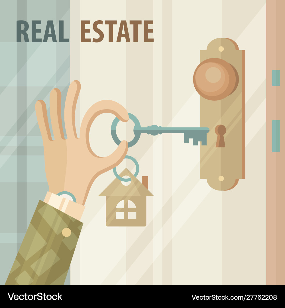 Real estate concept vintage Royalty Free Vector Image