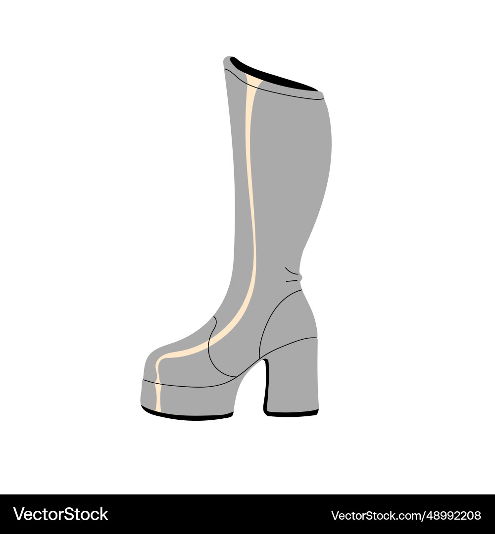 Retro sparkling boot vintage glittering high heel Vector Image