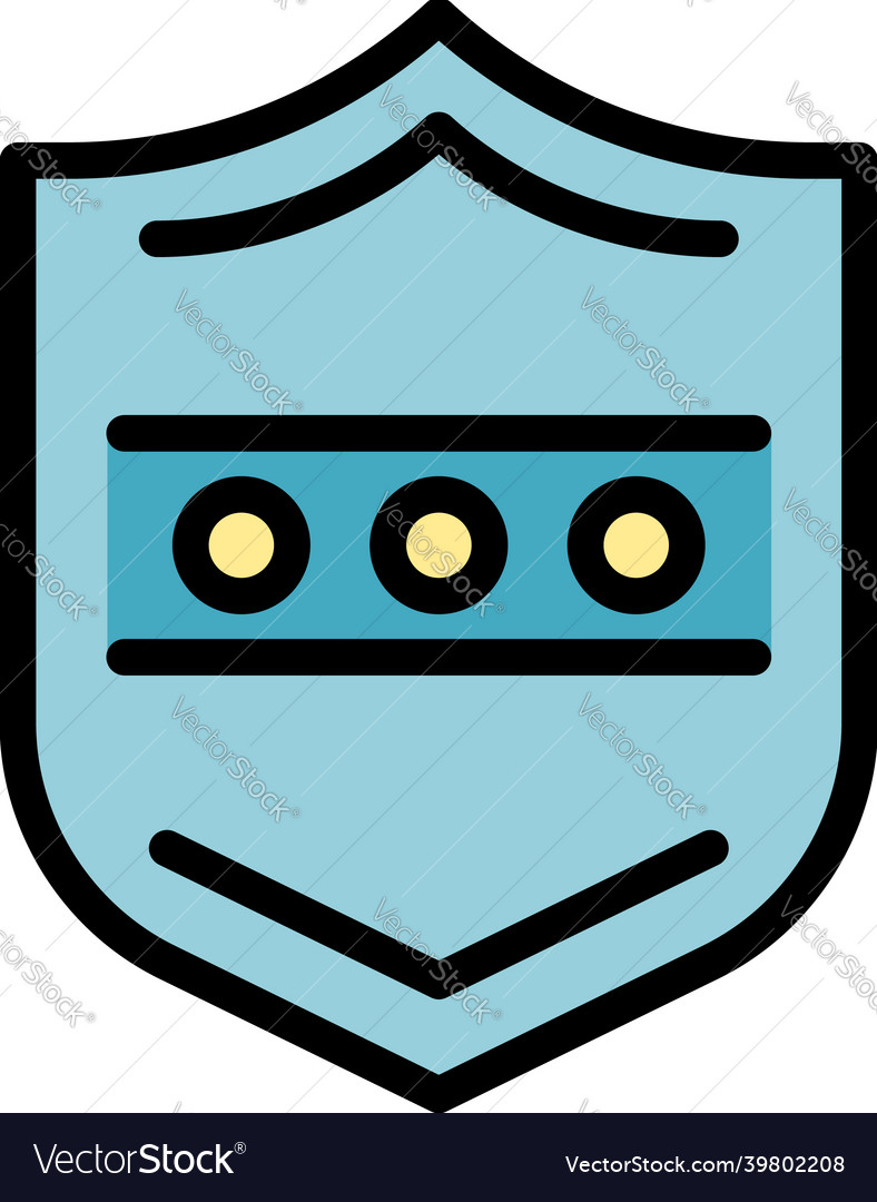Shield Password Icon Color Outline Royalty Free Vector Image
