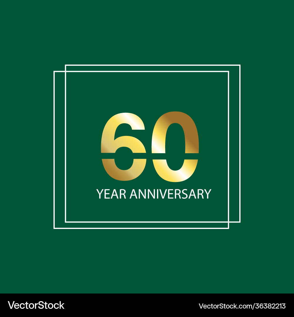 60 years anniversary celebration logo 60th design Vector Image
