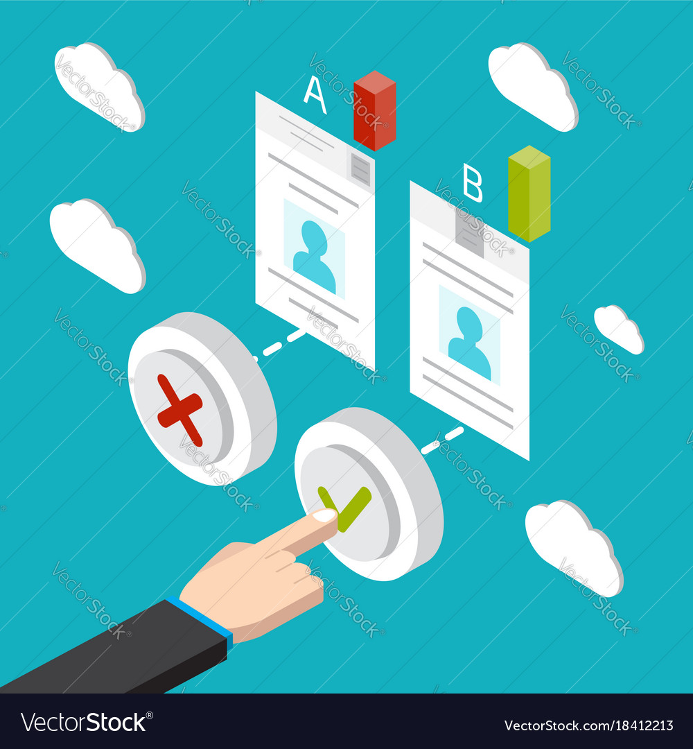 A-b comparison split testing concept Royalty Free Vector