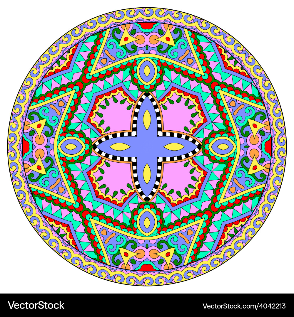 Decorative design of circle dish template round Vector Image