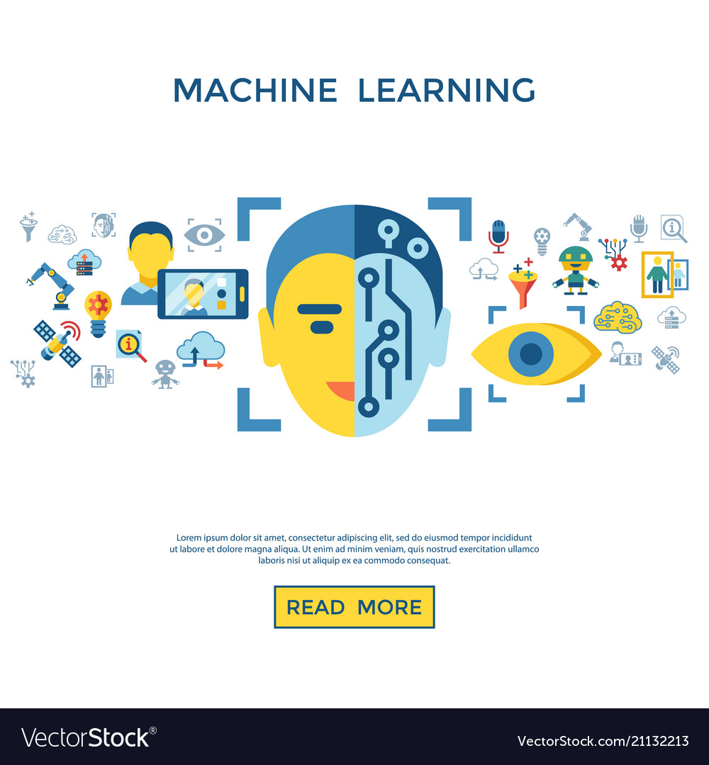 Digital machine learning Royalty Free Vector Image