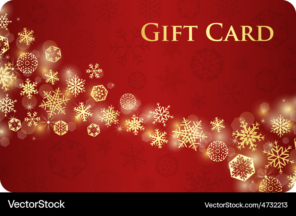 Exclusive red christmas gift card with stream Vector Image