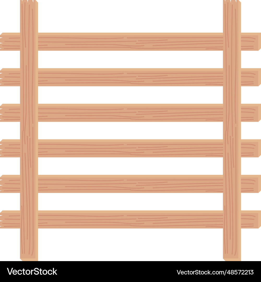 Garden wooden fence object Royalty Free Vector Image