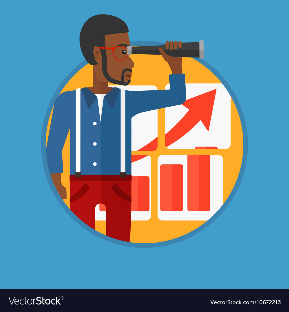 Man searching opportunities for business growth Vector Image Man searching opportunities for business growth Vector Image