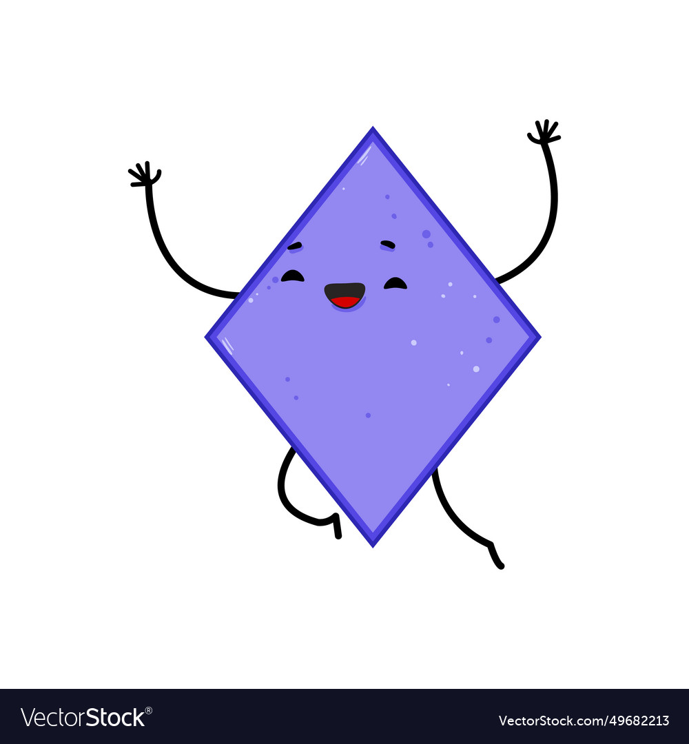 Rectangle geometric shape character cartoon Vector Image