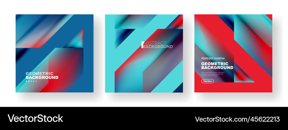 Set of abstract backgrounds overlapping geometric Vector Image