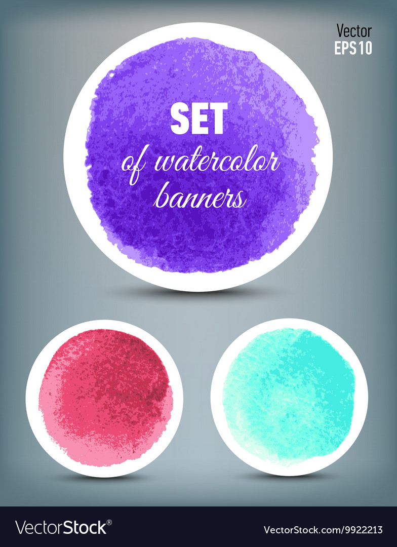 Set of banners with watercolor hand drawn texture Vector Image
