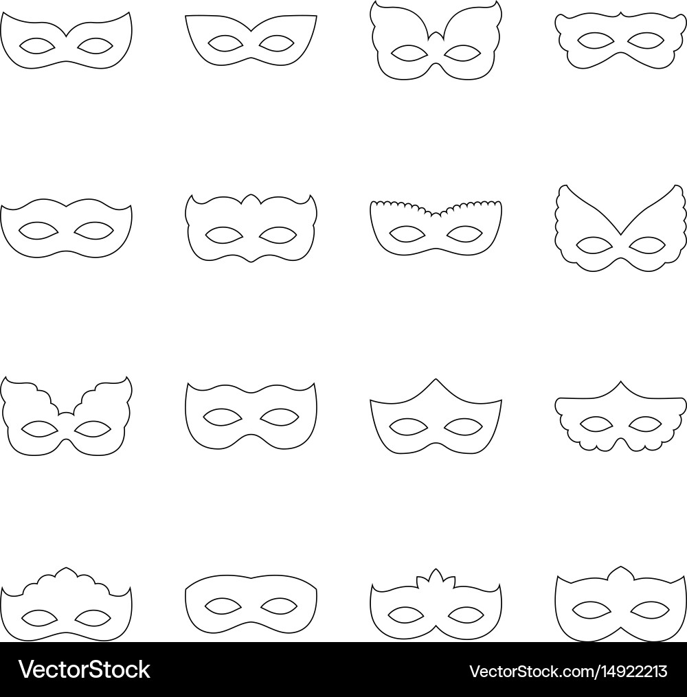 Set of carnival masks Royalty Free Vector Image