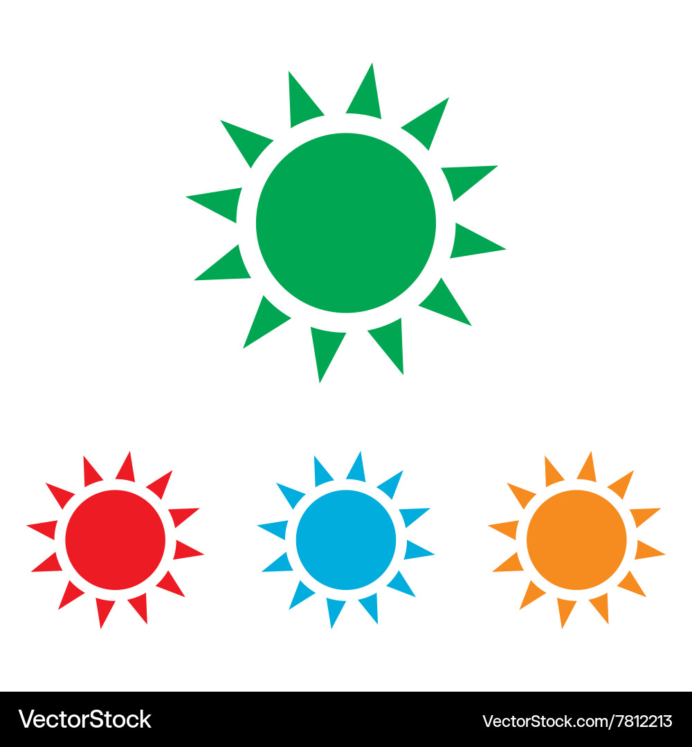 Sun sign colorful set Royalty Free Vector Image