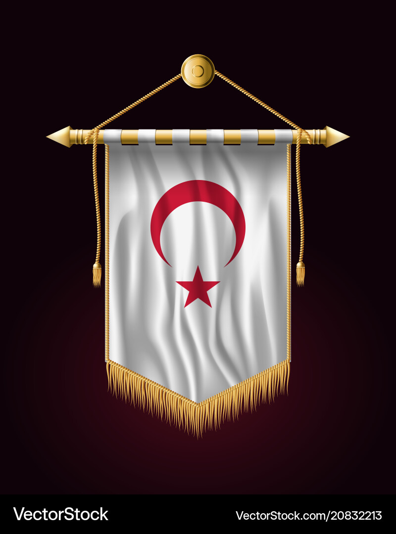 White turkish flag with red crescent and star Vector Image