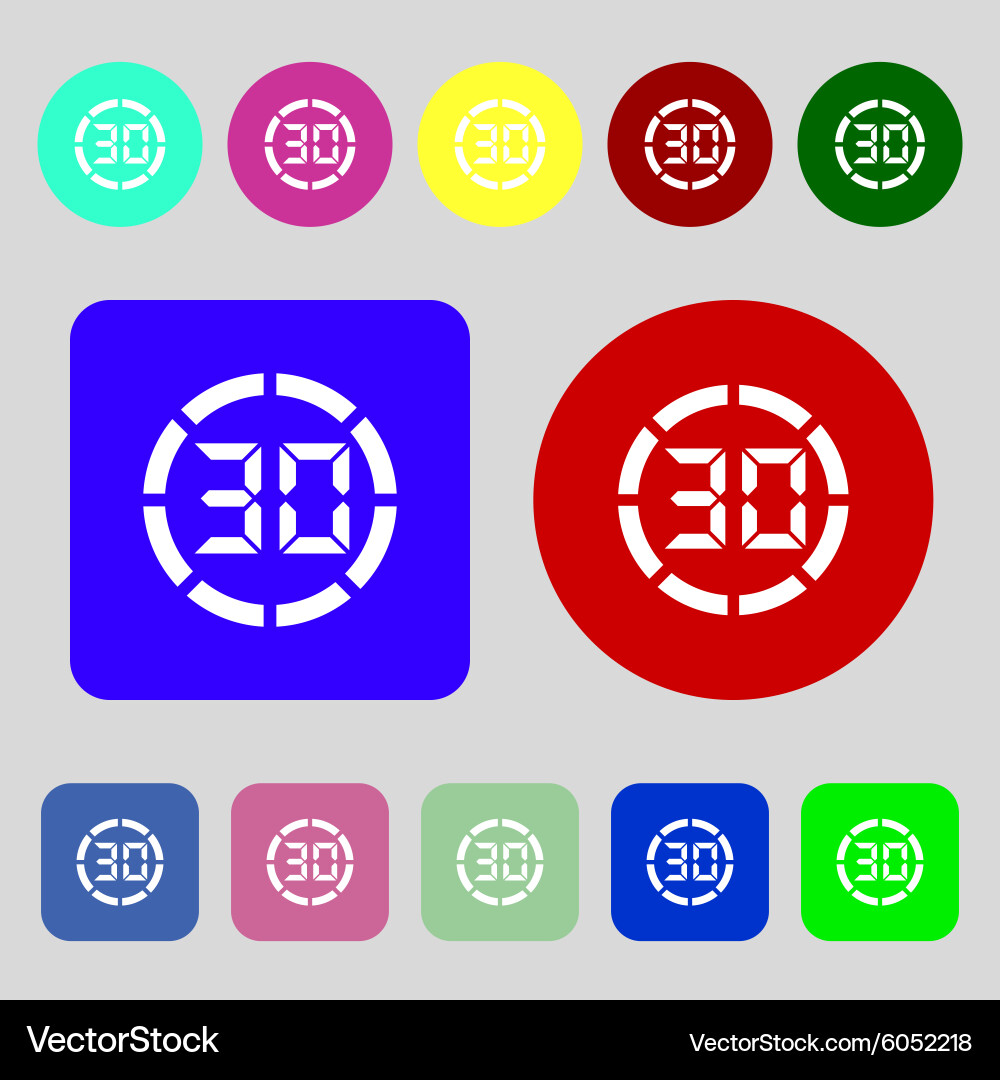 30 second stopwatch icon sign 12 colored buttons Vector Image