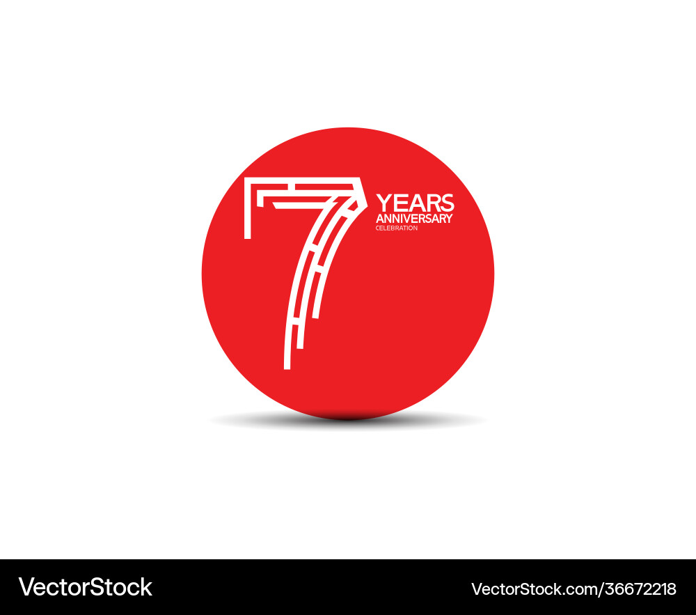 7 years anniversary design with labyrinth style Vector Image